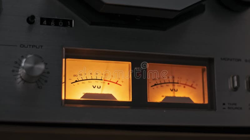 Vintage Audio Control Panel with Glowing VU Meters Stock Footage - Video of design, engineering ...