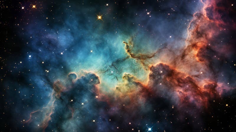 A Detailed Look at a Distant Nebula Stock Illustration - Illustration ...