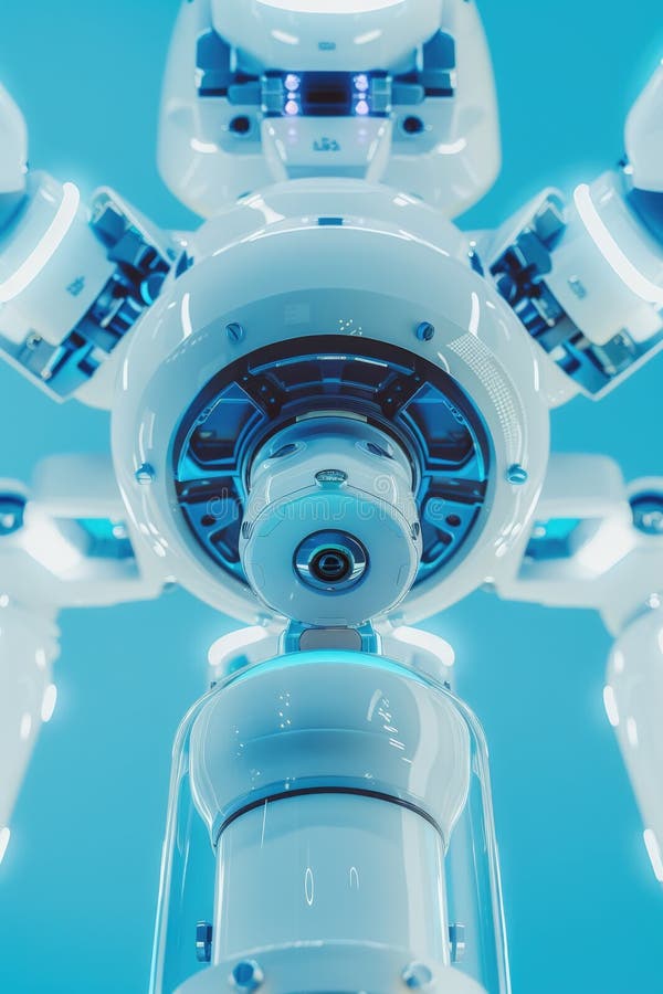 A Detailed Look at the Face of a Robot Stock Illustration ...