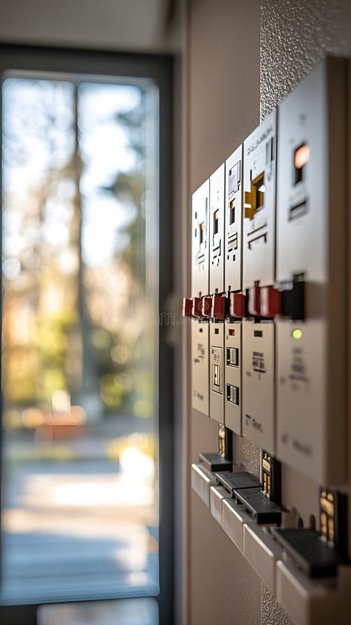 Close Up Electrical Panel Switchboard Bright Home Generative Ai Stock ...