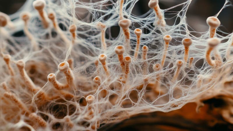 Interconnected Mycelial Network a Thriving Fungal Ecosystem with ...