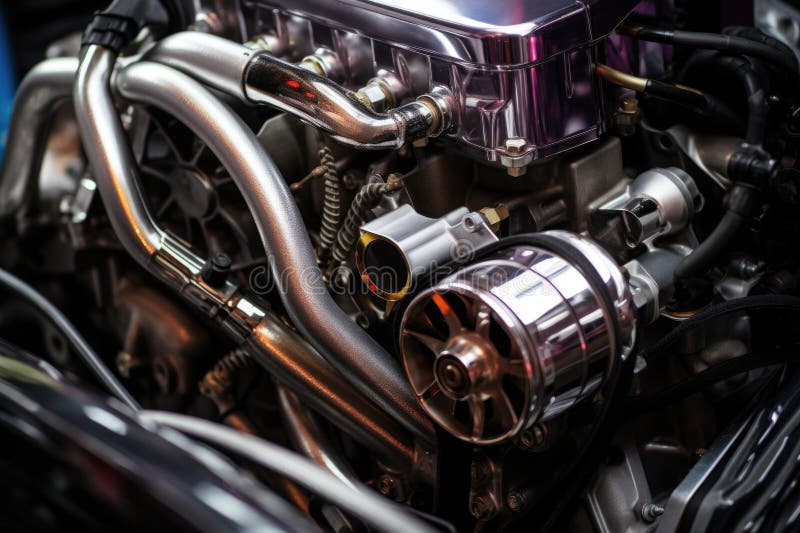 A Detailed Look at a Race Cars Engine Stock Image - Image of generated ...
