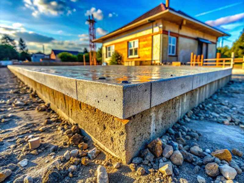 A Detailed Look at a Solid Concrete House Foundation Macro Photography ...