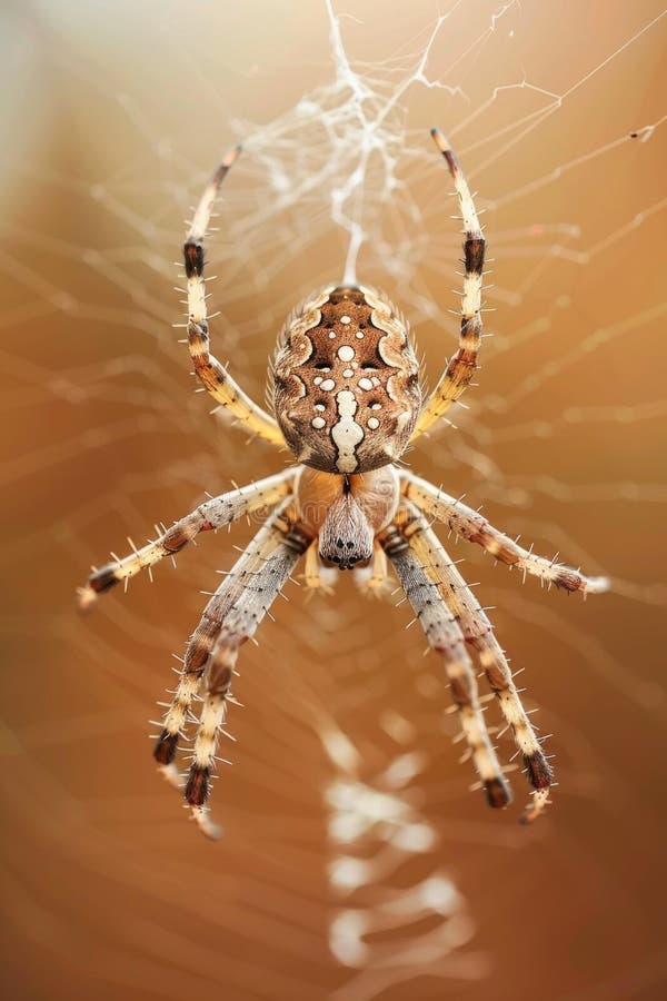 A Detailed Look at a Spider Sitting on Its Web Stock Photo - Image of ...