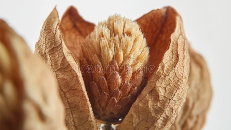 A Detailed Look at the Texture and Patterns on a Nut Shell Stock ...