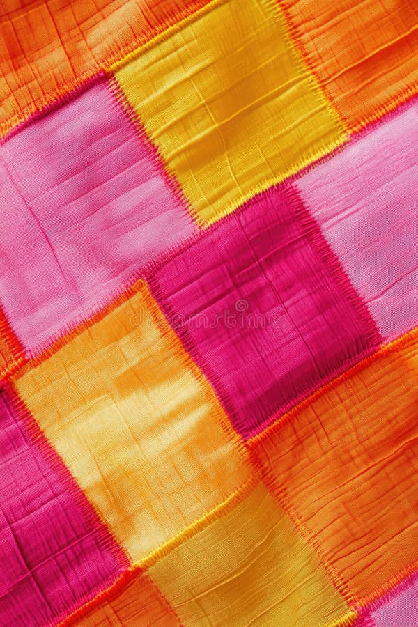 A Detailed Look at a Vibrant Quilt with Various Patterns and Colors ...