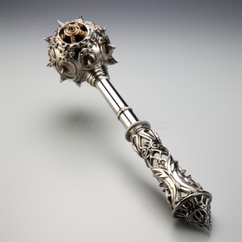 Detailed and Macabre Silver Whirlwind Weapon in Vray Style Stock ...
