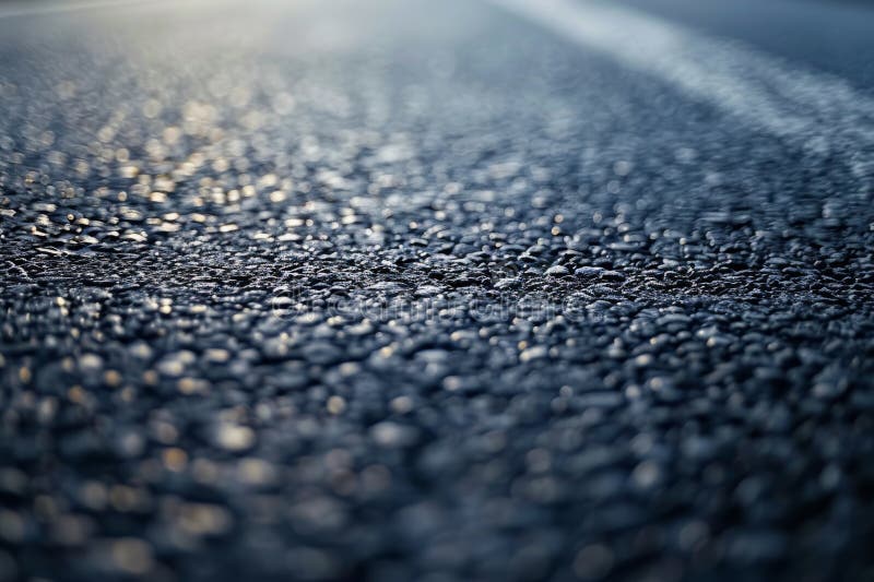 Detailed Macro Image of Asphalt Surface Featuring Pebbles and Tar ...