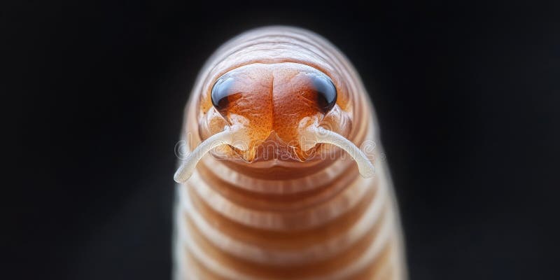 Detailed Macro Image of an Earthworm’s Face with High-contrast Features ...