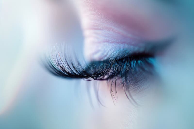 Detailed Macro Image of an Eye with Professionally Applied Eyelash ...