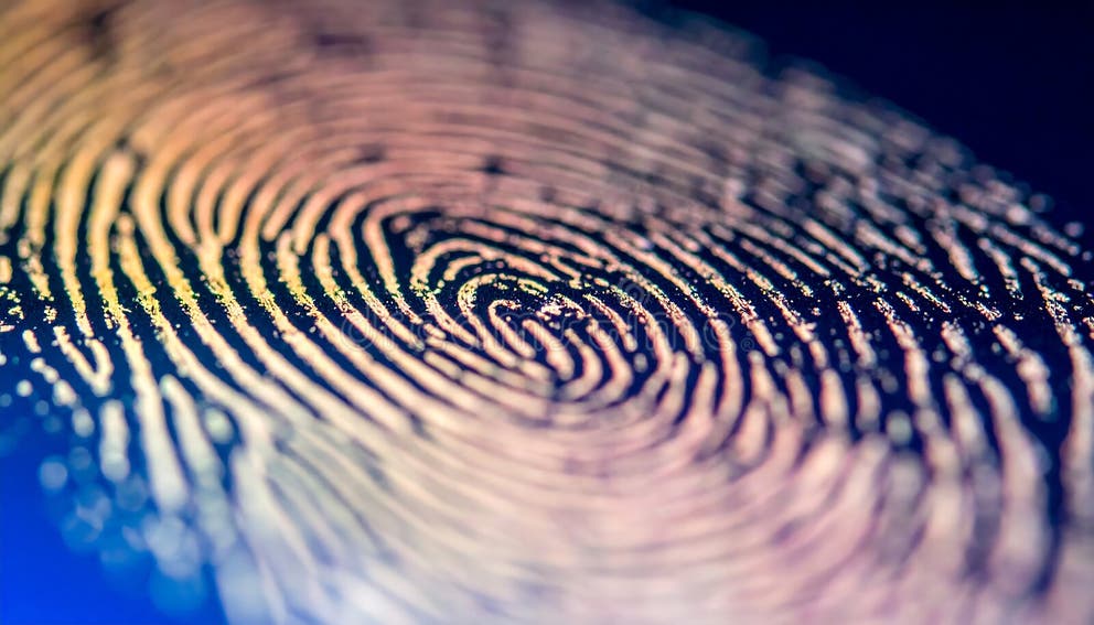 Detailed Macro Image of a Fingerprint. Evokes Security, Identity, and ...