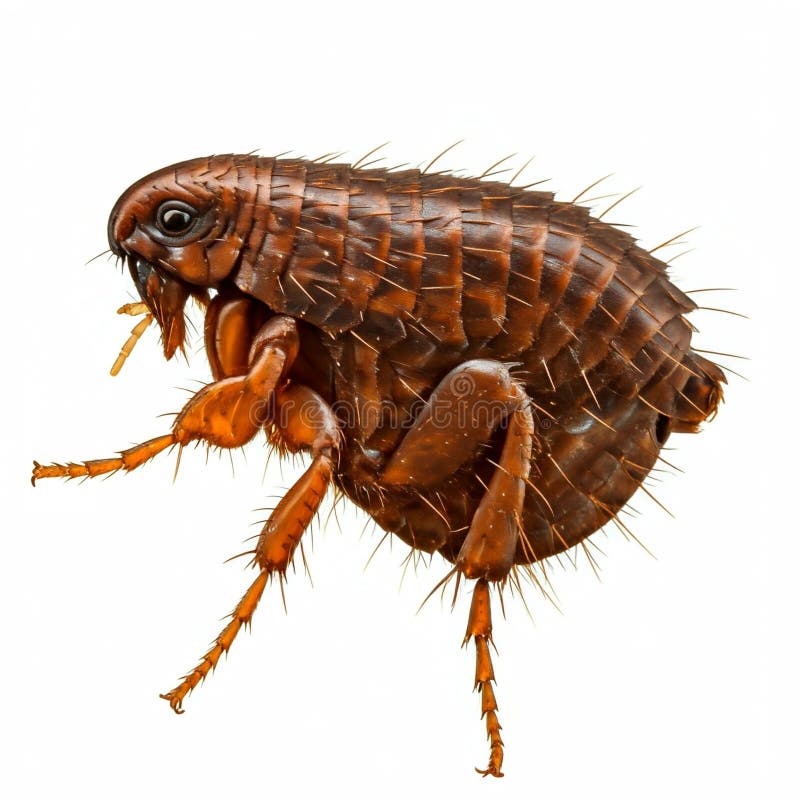 A Macro Shot of a Flea Isolated on a White Background Stock ...