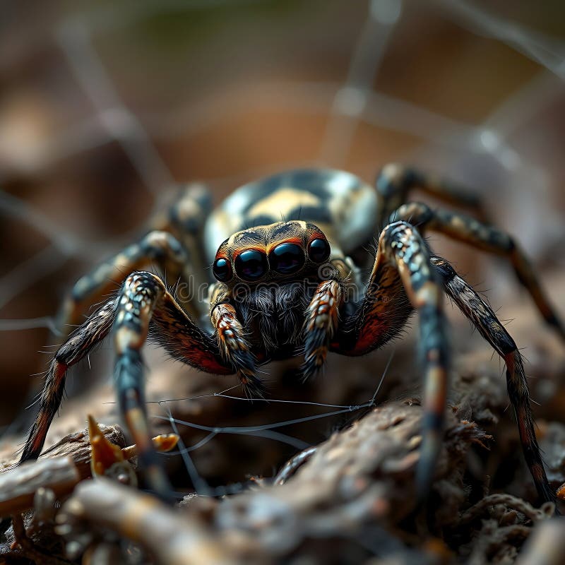 A Detailed Macro Photograph of a Jumping Spider with Multiple Eyes ...