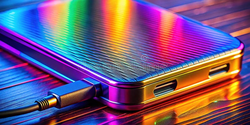 Detailed Macro Photography of a Portable External Hard Drive Exploring ...