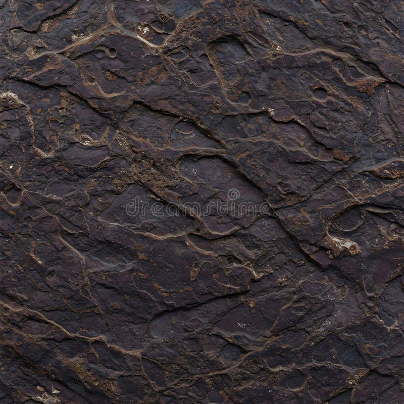 A Detailed Macro Shot Captures the Rugged, Textured Surface of a Dark ...