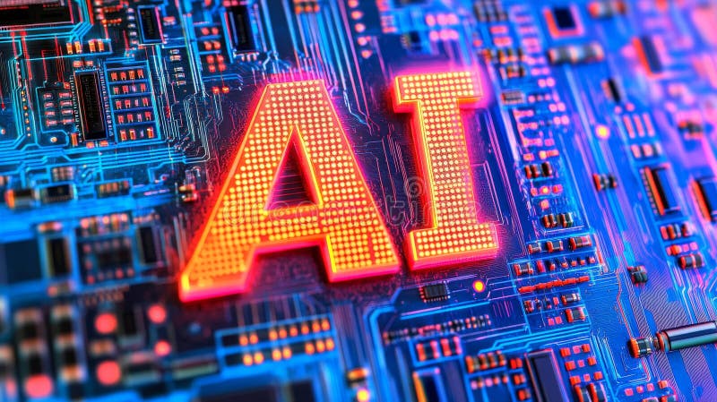 Semiconductor. Cpu Chip Located on the Green Motherboard of the ...