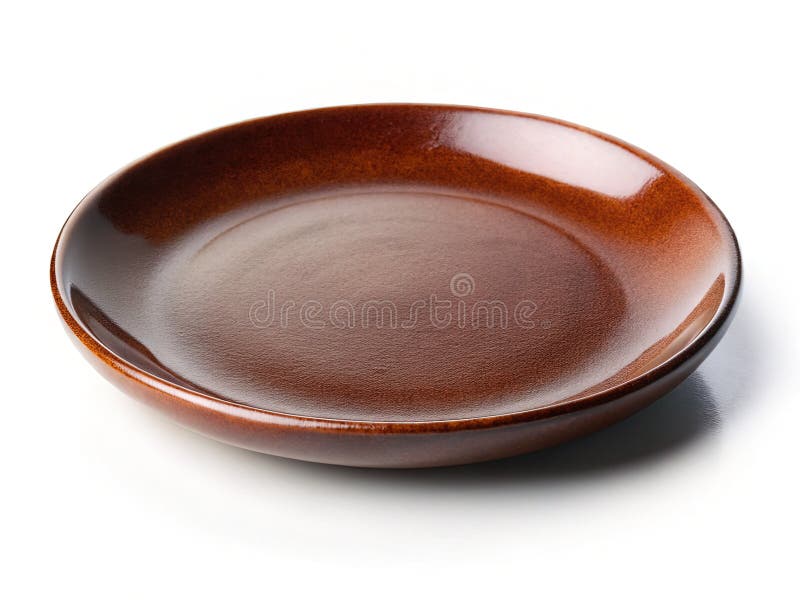 Detailed Macro Shot of a Dark Brown Ceramic Shallow Plate a Study in ...