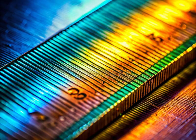 Detailed Macro Shot of a Long Ruler Examining Graduations and Surface ...