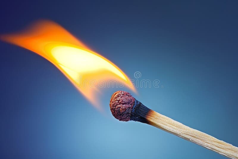 Detailed Macro Shot of a Matchstick Igniting in Extreme Close Up ...