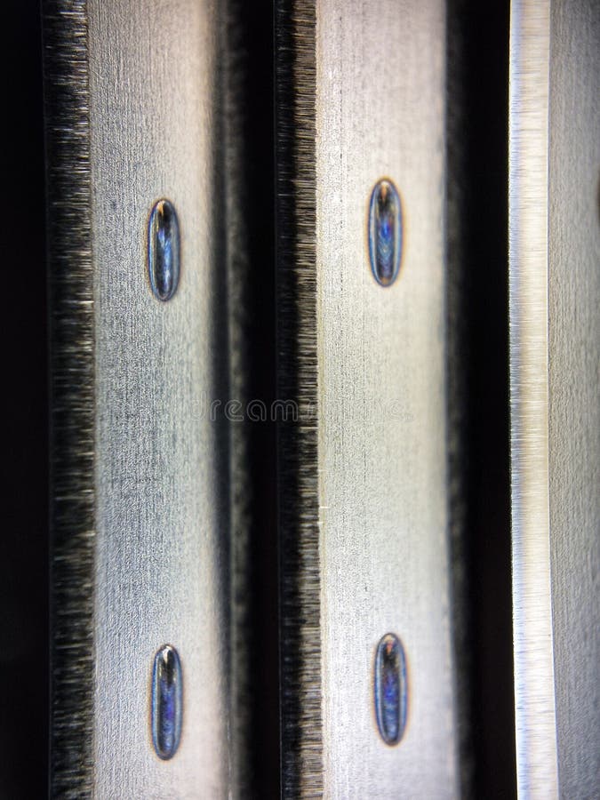A Detailed Macro Shot of Razor Blades Used in Razors. Stock Photo ...