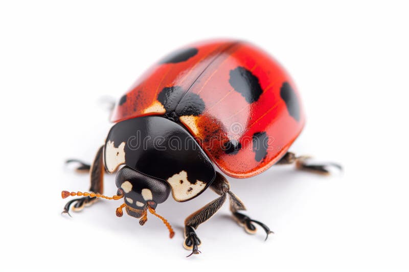Close-up of Ladybug on White Background Stock Image - Image of zoology ...