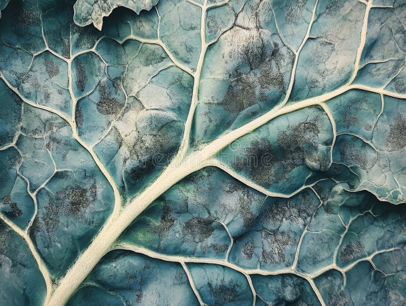 Detailed Macro View of a Cabbage Leaf Vein Stock Illustration ...