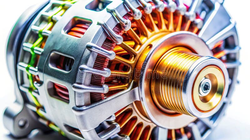 Detailed Macro View of a Crucial Automotive Generator Electrical ...