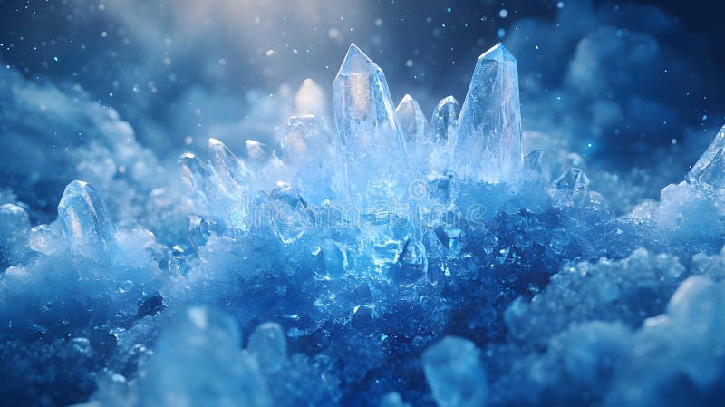 Detailed Macro View Reveals Delicate Ice Crystal Formations with ...