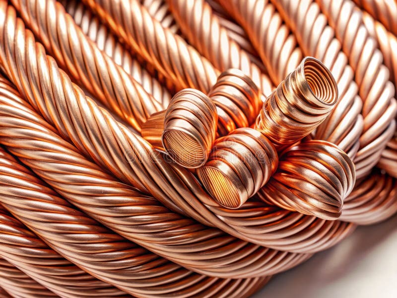 Detailed Macro View of Stacked Copper Multicore Cable Ends Unveiling ...