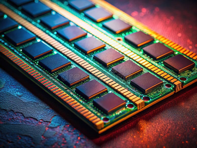 Detailed Macro View of Two Laptop DIMM Memory Modules DDR4 or DDR5 ...