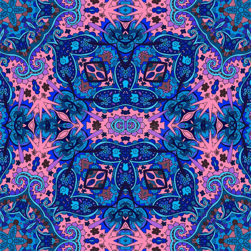 Detailed Magic Medieval Seamless Pattern Stock Illustration ...