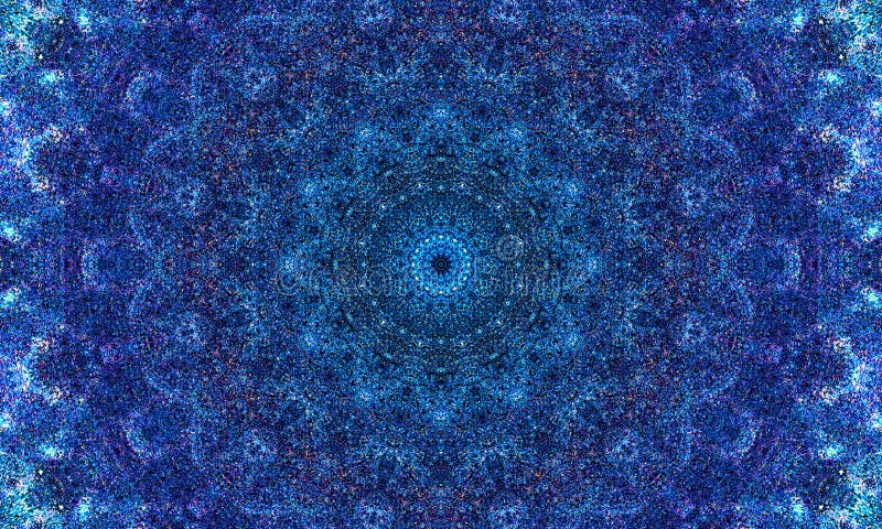 Mandala Art with Different Shades of Blue Stock Illustration ...