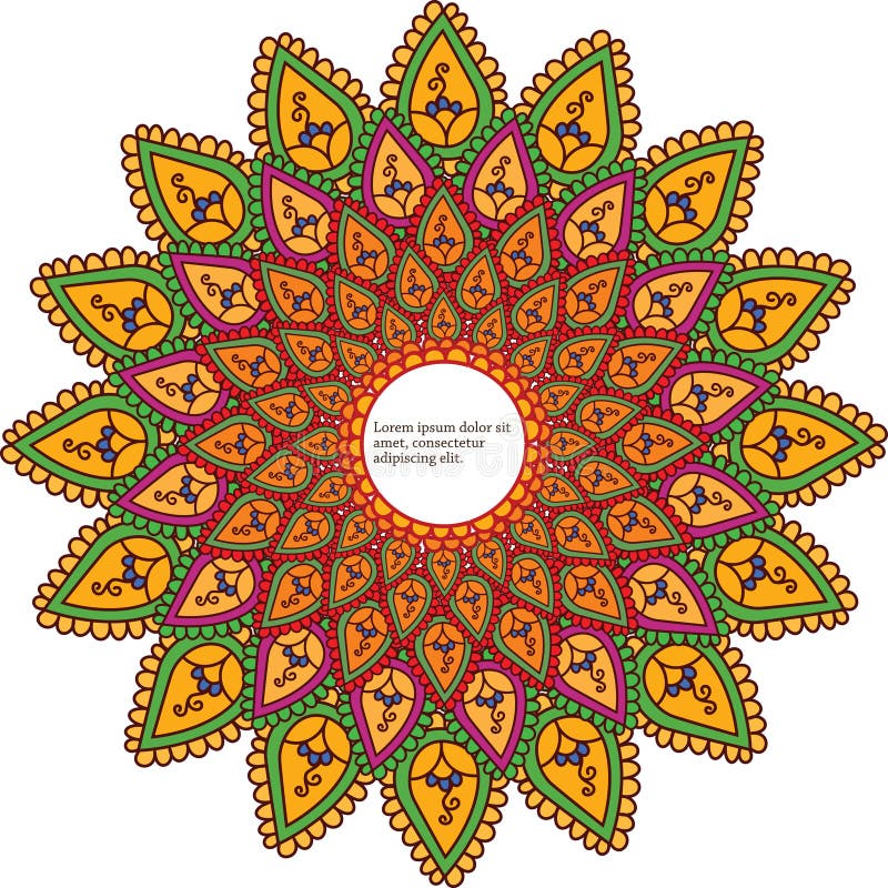 Detailed Mandala Design stock vector. Illustration of flame - 21822384