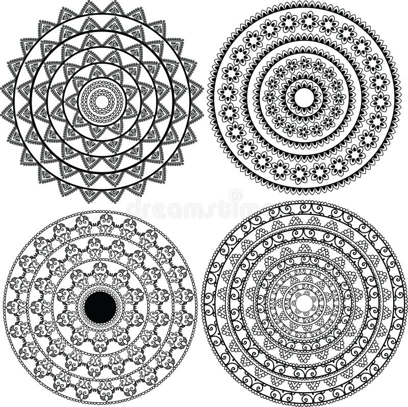 Detailed Mandala design stock illustration. Illustration of header ...
