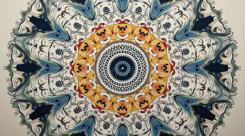 A Detailed Mandala Design Features an Array of Vibrant Colors, Blending ...