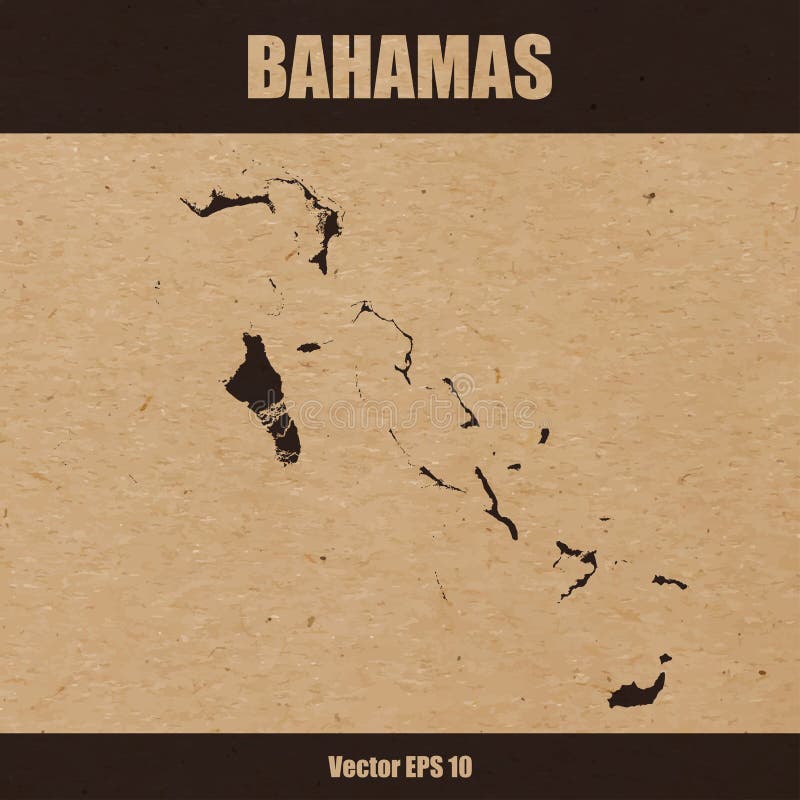 Detailed Map of the Bahamas on Craft Paper Stock Vector - Illustration ...