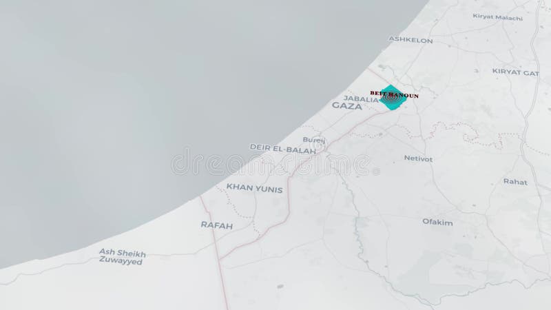 Detailed Map of Beit Hanoun Roads, Landmarks, Borders, and Key ...