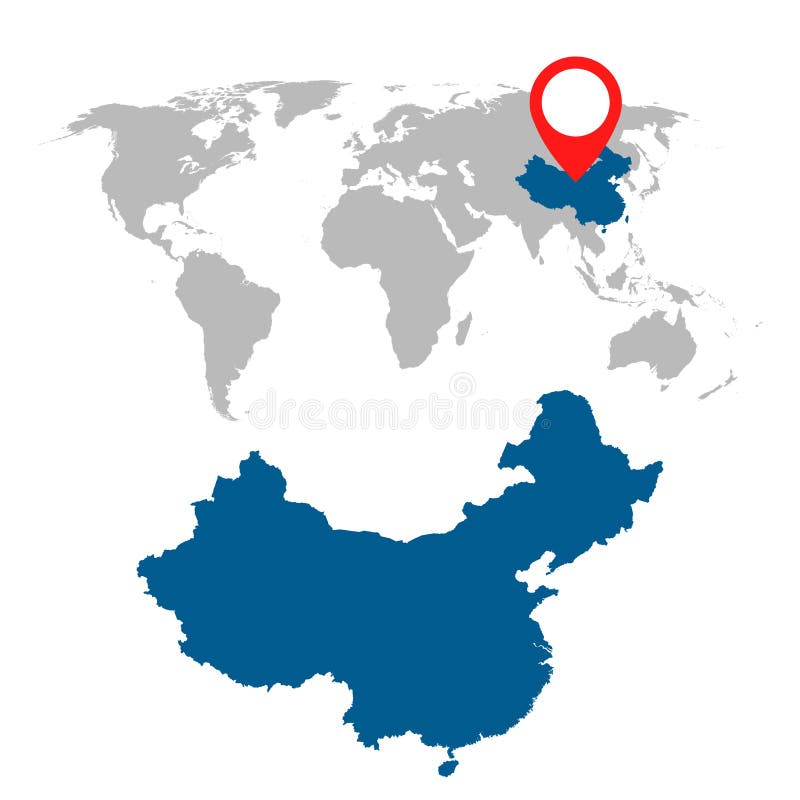 Detailed Map of China and World Map Navigation Set. Stock Vector ...