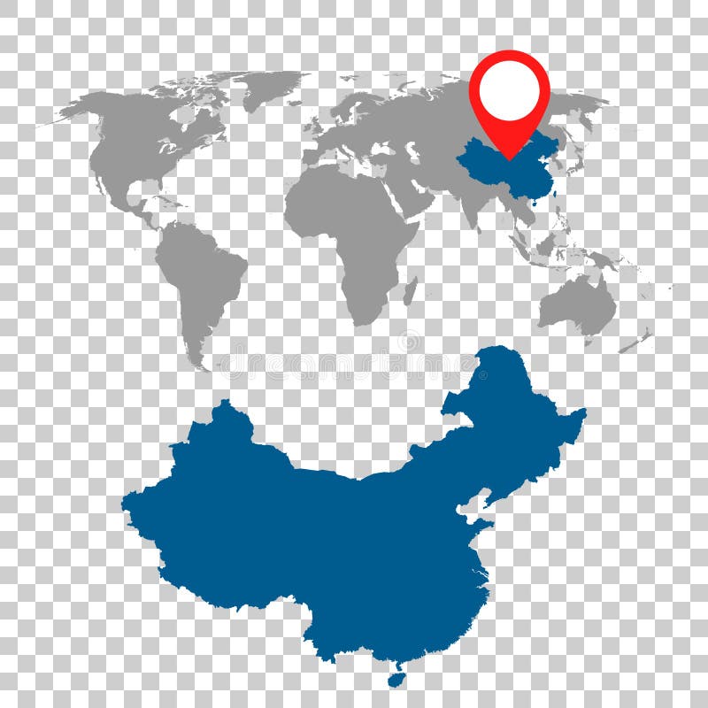 Detailed Map of China and World Map Navigation Set. Flat Vector Stock ...