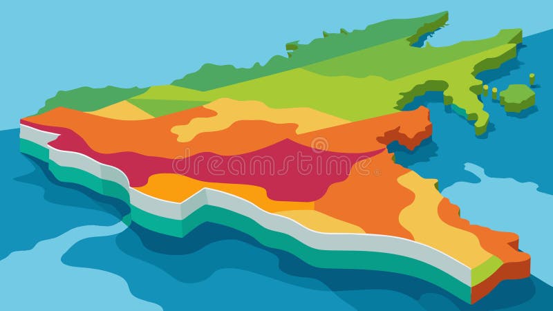 A Detailed Map with Colorcoded Layers Displaying the Gradual Increase ...