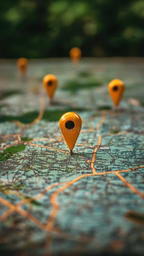 Detailed Map Displaying a Pin Pointing To a Specific Location ...