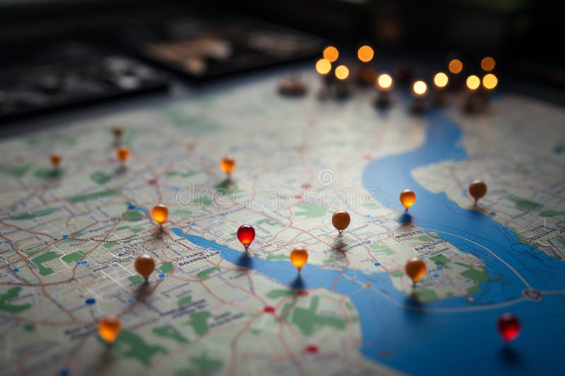 A Detailed Map Displays a Specific Location Stock Illustration ...