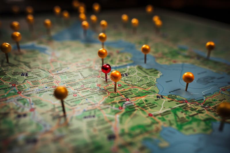 A Detailed Map Displays a Specific Location Stock Illustration ...