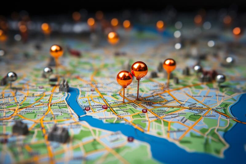 A Detailed Map Displays a Specific Location Stock Illustration ...