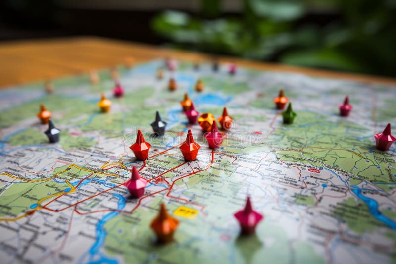 A Detailed Map Displays a Specific Location Stock Illustration ...