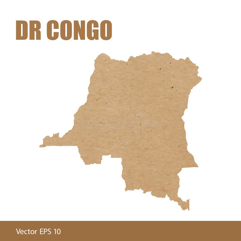 Detailed Map of DR Congo Cut Out of Craft Paper Stock Vector ...