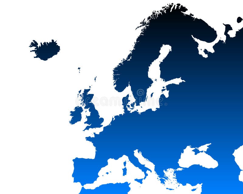 Detailed map of Europe stock vector. Illustration of blue - 105856030