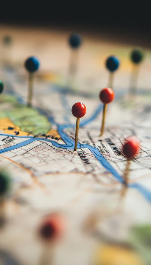 Detailed Map Featuring Location Pins for Strategic Land Development and ...