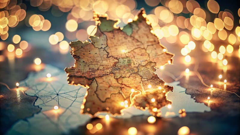 Detailed Map of Germanys Federal States Stunning Bokeh Effect for a ...