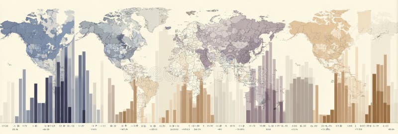 Global Demographic Distribution Displayed through an Intricate Map with ...